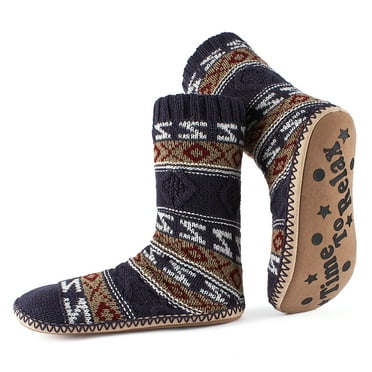 ALLBEST Mens Slipper Socks With Non Skid Bottoms, Warm Slipper Socks ...