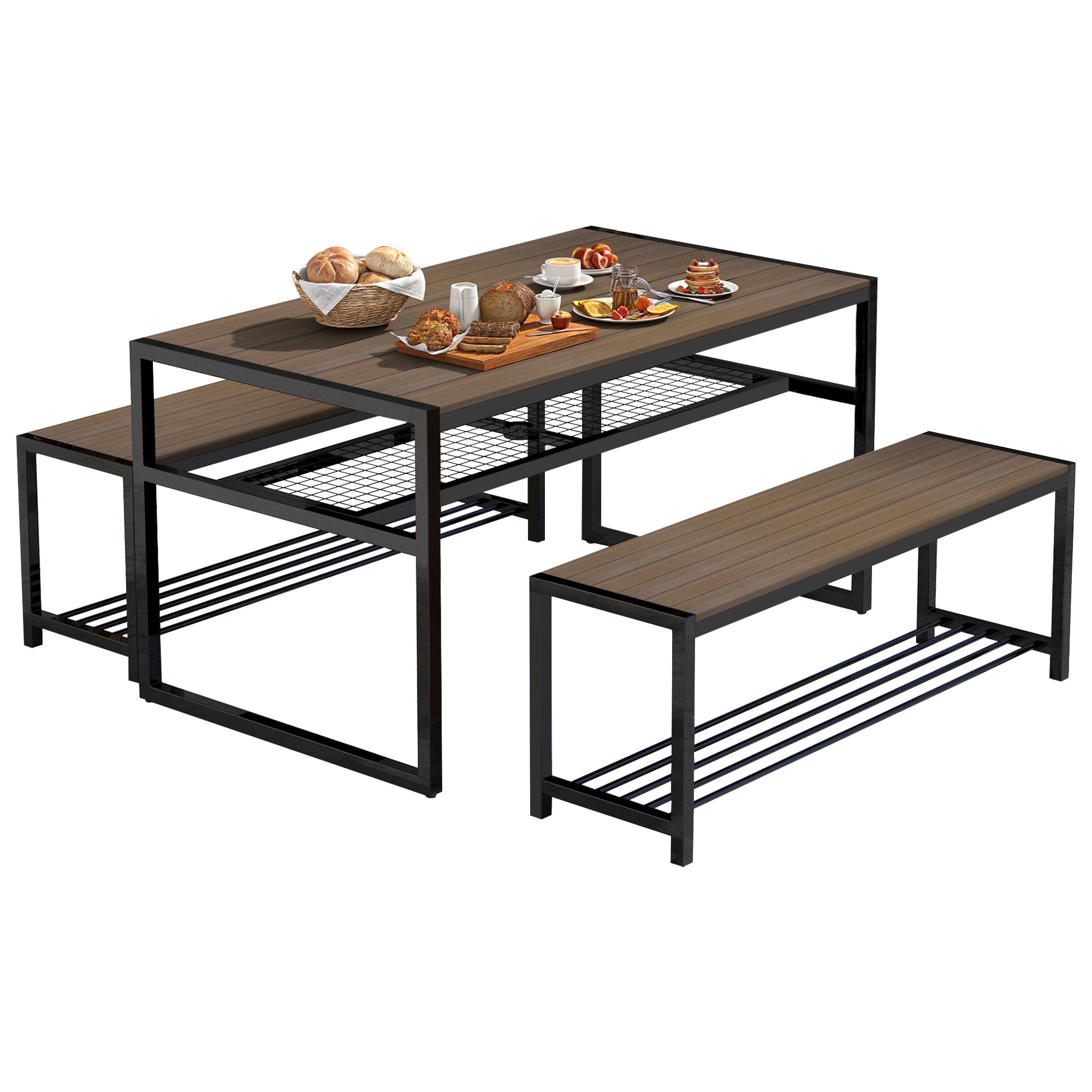 Foyer Exterieur Propane Costway 79"" Acacia Wood Patio Table, 8-Person ...
