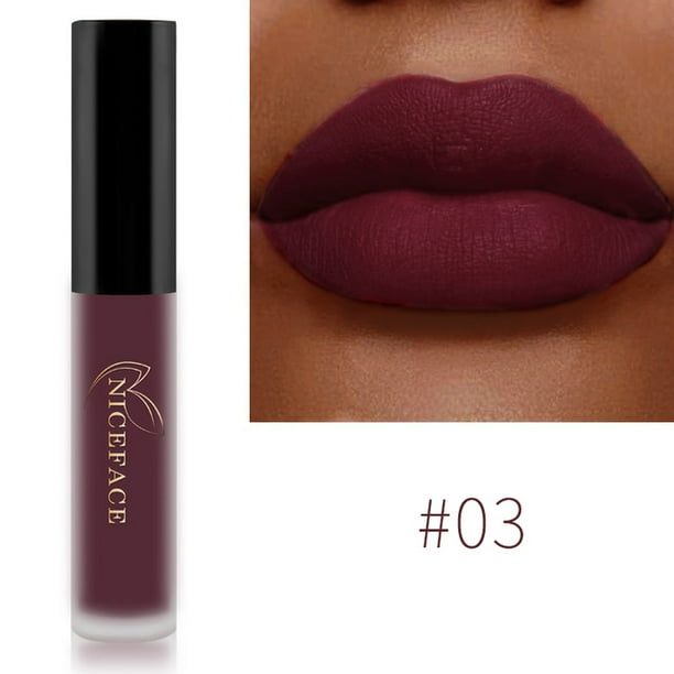 NICEFACE-lápiz labial líquido resistente al agua, brillo de labios rojo ...