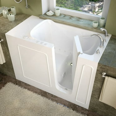 Meditub 2653Lh 53" Fiberglass Whirlpool Walk In Tub For Alcove ...