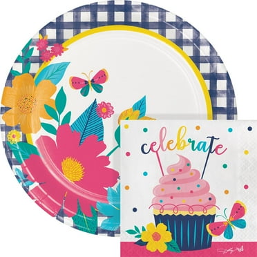 Blue and Silver Celebration Party Supplies Kit for 8 Guests - Walmart.com