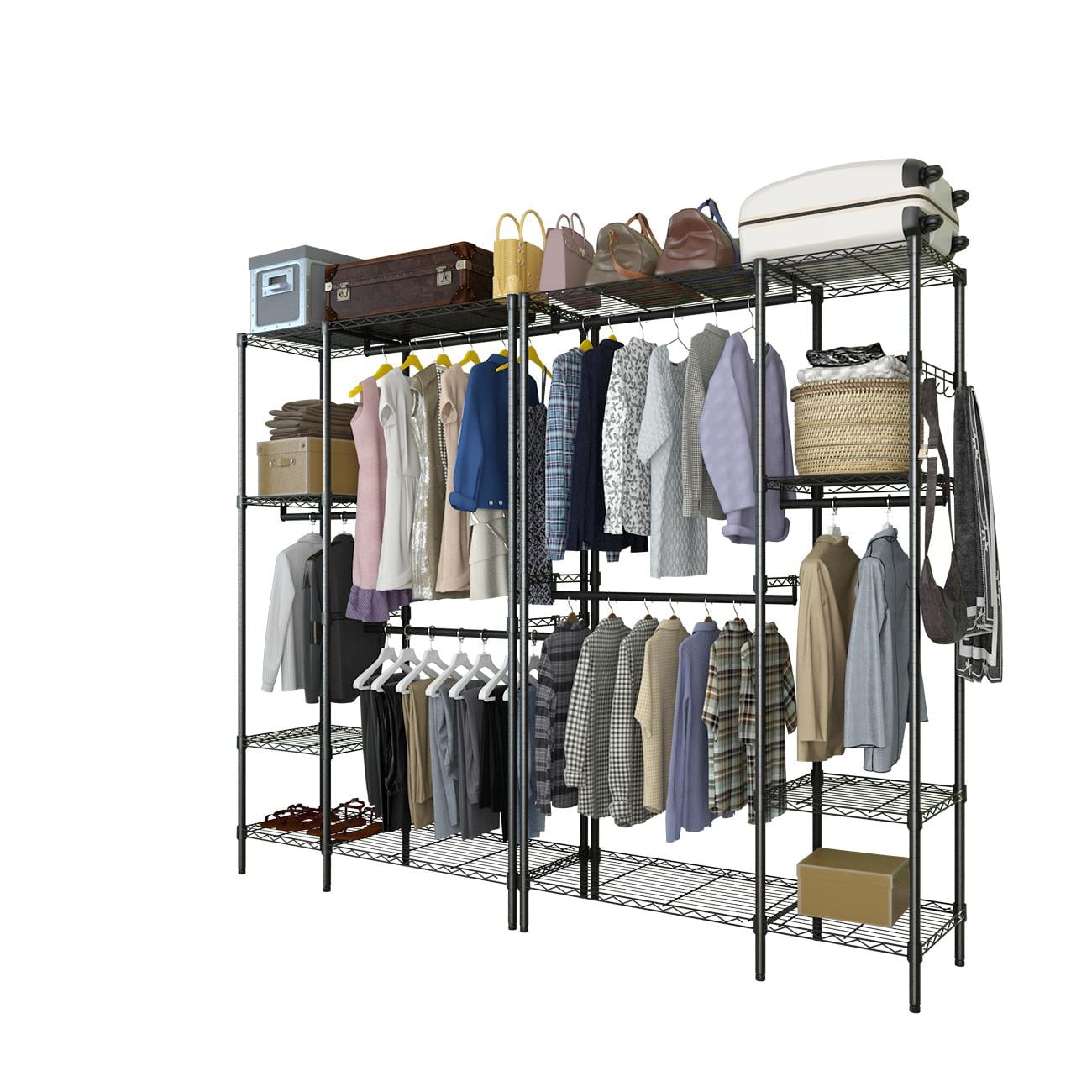GoDecor 4-Tiers Heavy Duty Garment Rack Wire Clothes Rack Large Size ...