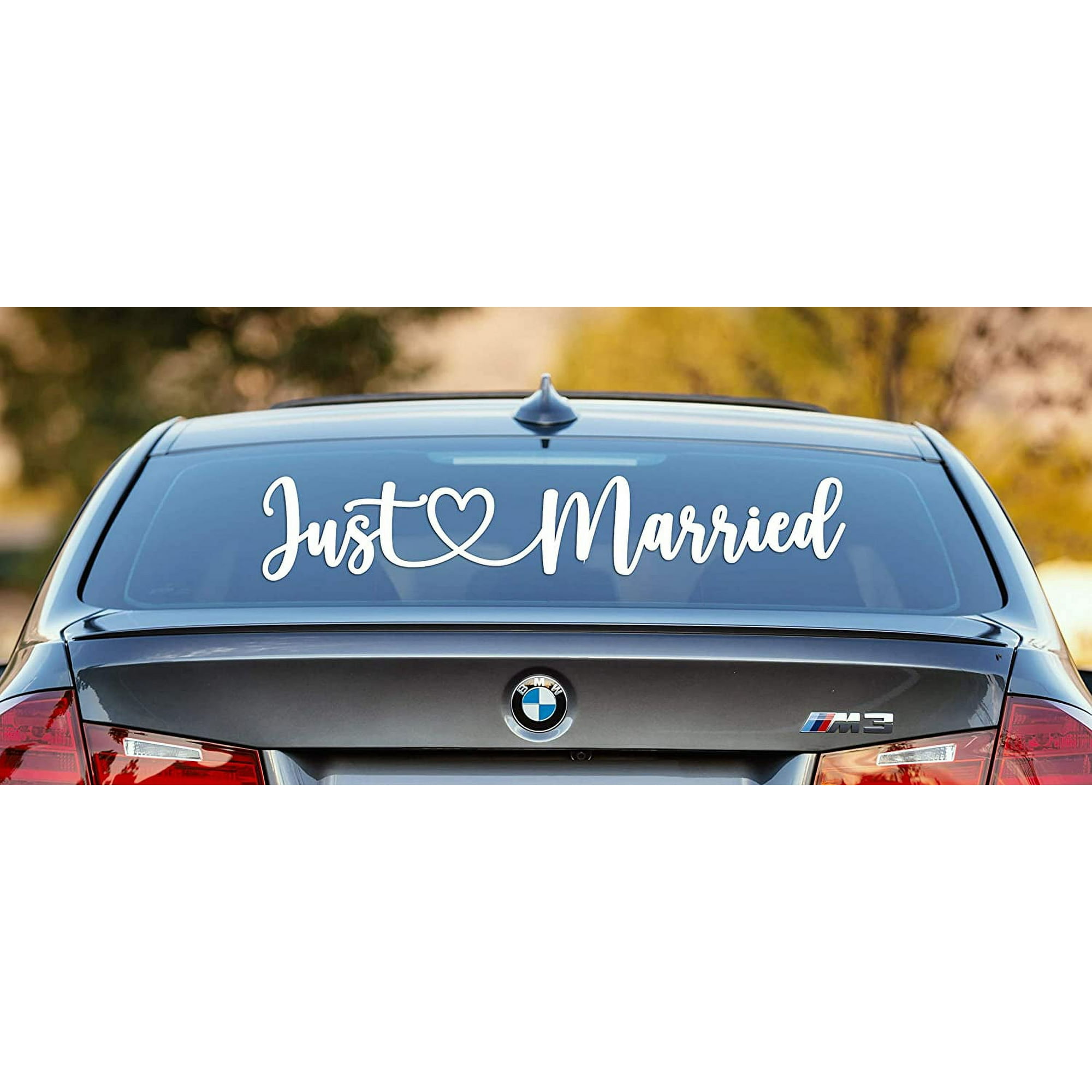 Click here for Hshdldf Vinyl Decal 26x5 Just Married Car Decorati... prices
