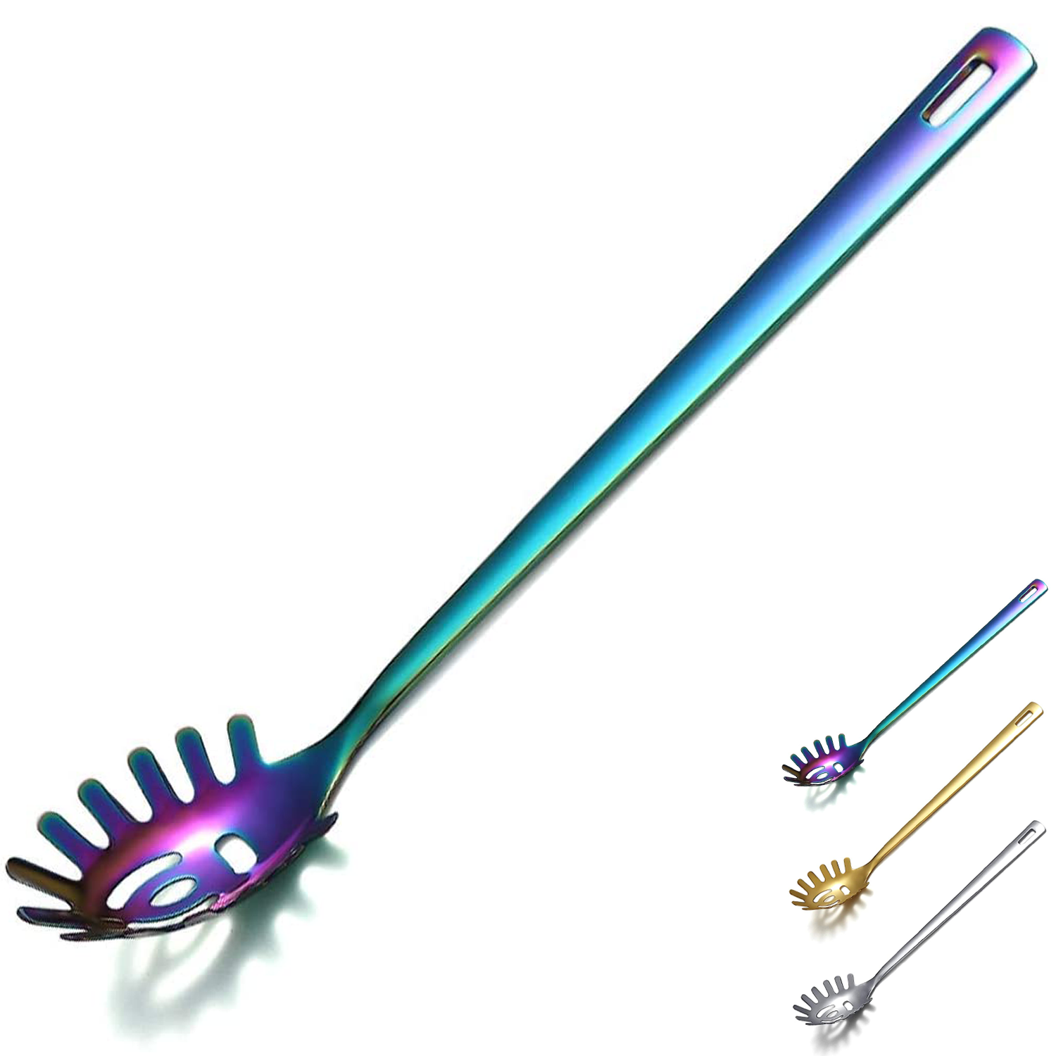 ReaNea Rainbow Pasta Server, Spaghetti Spoon Stainless Steel Spaghetti ...