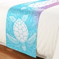 Bed Runner Pink Purple Sea Turtle Bedding Scarves Soft Decorative Bed ...