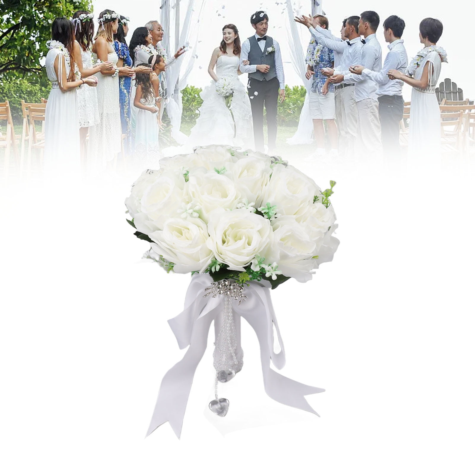 Click here for Lhcer Wedding Bouquet  White Comfortable Grip Brid... prices