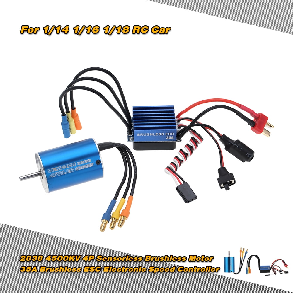 2838 4500KV 4P Sensorless Brushless Motor & 35A Brushless ESC ...