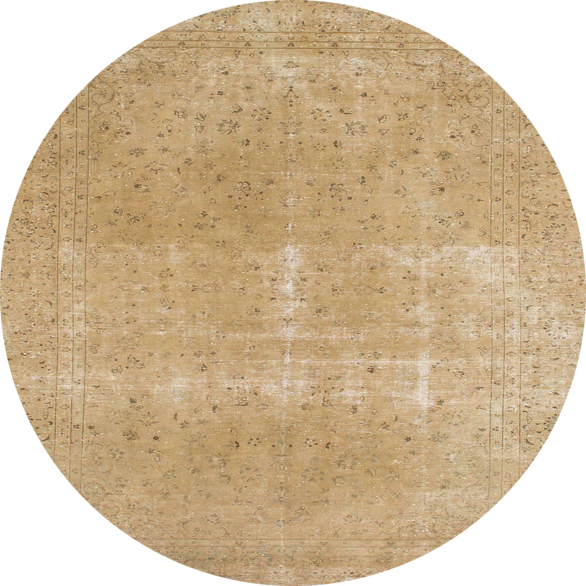 Ahgly Company Indoor Round Abstract Gold Abstract Area Rugs, 3' Round ...