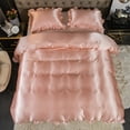Move Over Pink Ruffle Comforter Set Queen Satin Comforter Set Pink ...