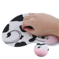 Cartoon Cow Mouse Pad With Integrated Wrist Cushion Firm Rubber Grip ...