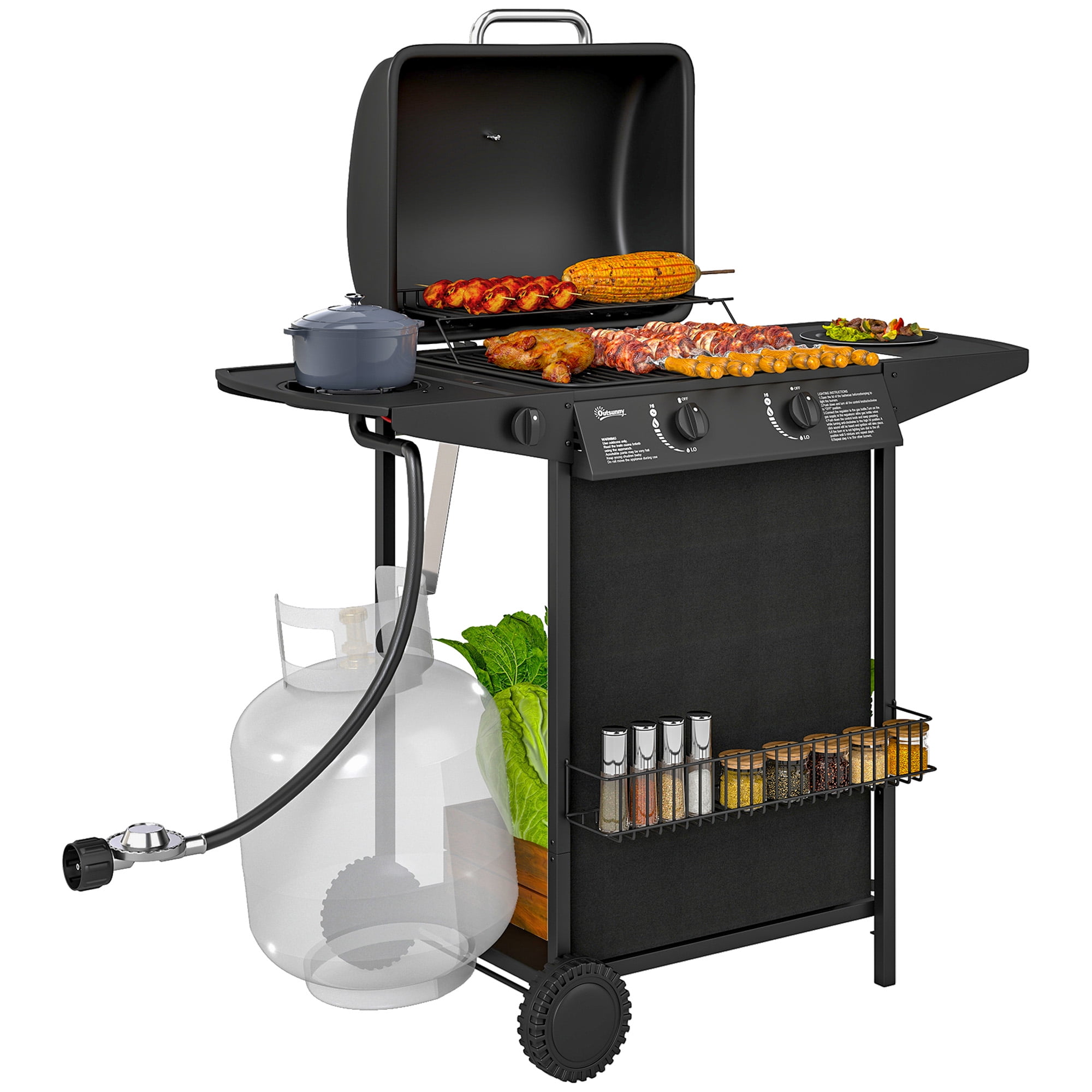 Click here for Outsunny 2+1 Burner Propane Gas Bbq Grill  Portabl... prices