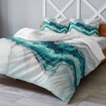 4 Piece Duvet Cover Set Full, Abstract Blue Marble Texture Soft ...