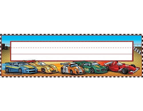 Teacher Created Resources Race Cars Name Plates (5308) - Walmart.com