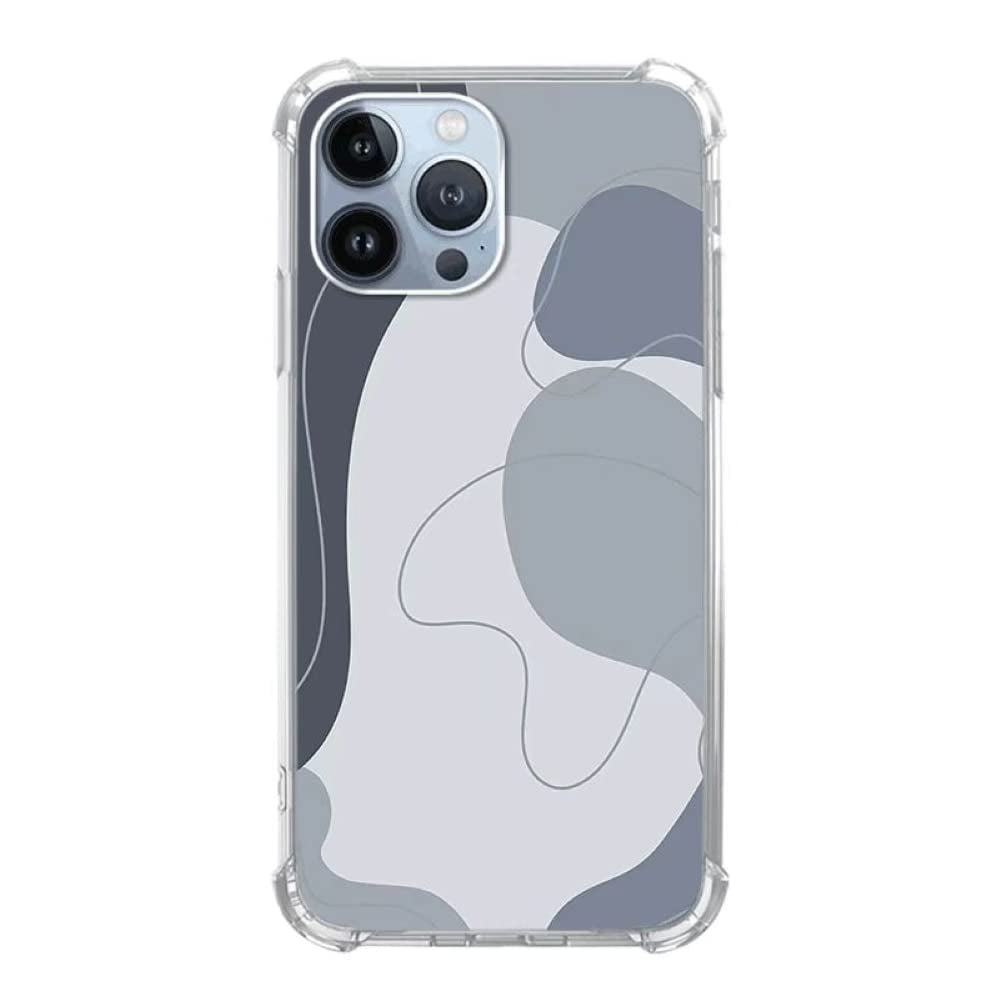 Grey Aesthetic Lines Case for iPhone 13 Pro Max,Aesthetic Art Design TPU Bumper Cover Case ...
