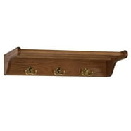 Wooden Mallet 24HCRBK 4 Hook Shelf, Brass Hooks - Black - Walmart.com