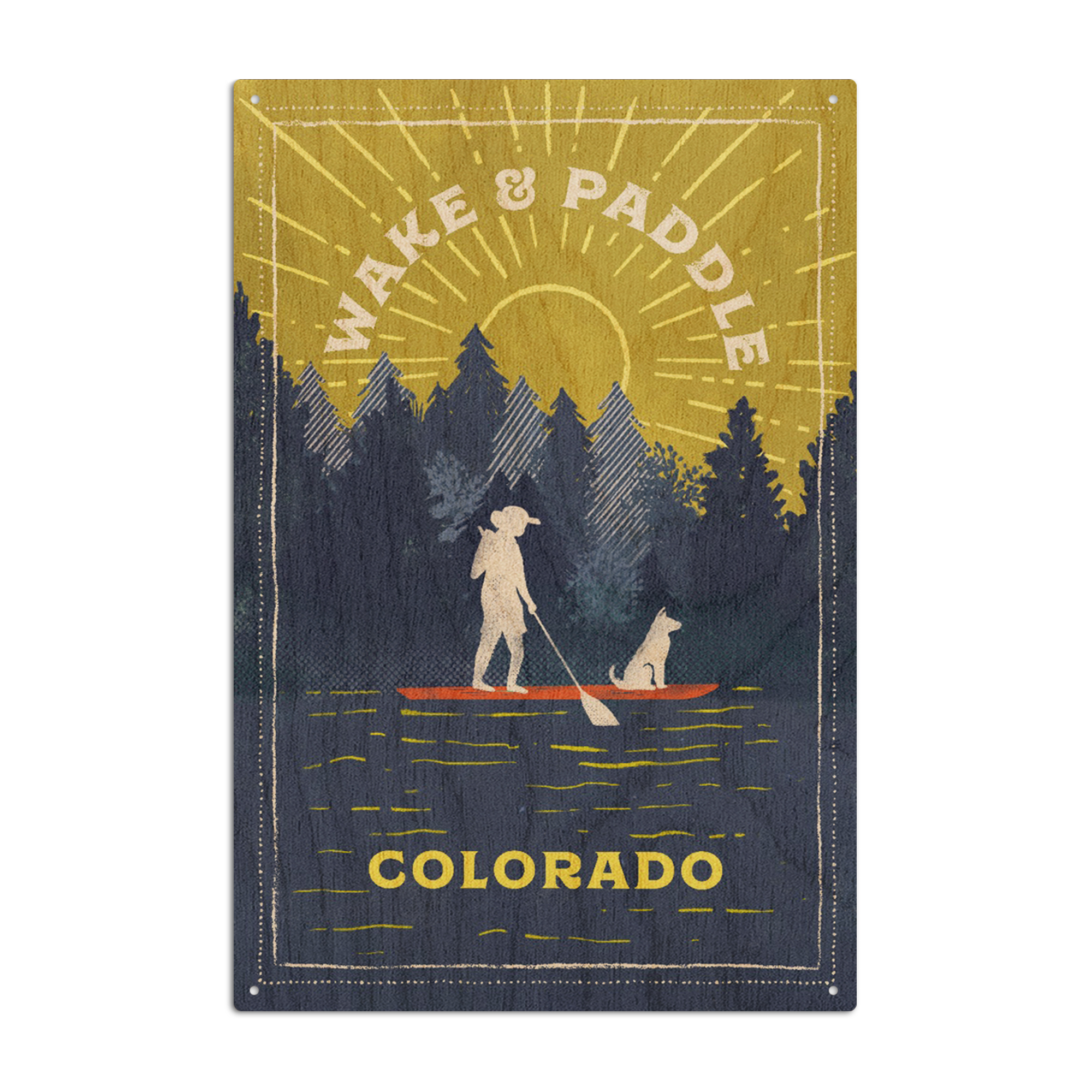 Colorado, Lake Life Series, Wake and Paddle, Landscape with Trees Birch ...