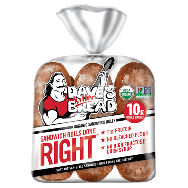 Dave's Killer Bread Organic Whole Wheat Burger Buns 8 Ct Shelf-Stable ...