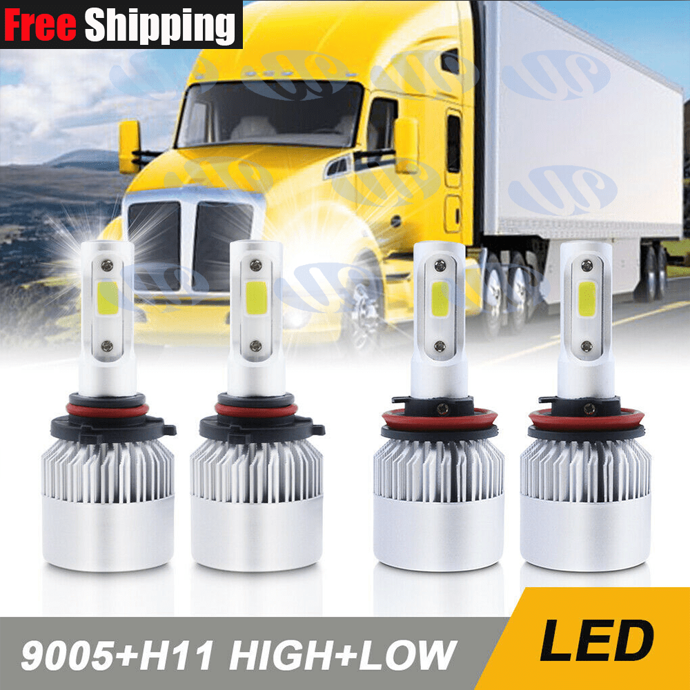 Combo High Low Beam White LED Headlight Bulbs For Peterbilt 579 587 ...