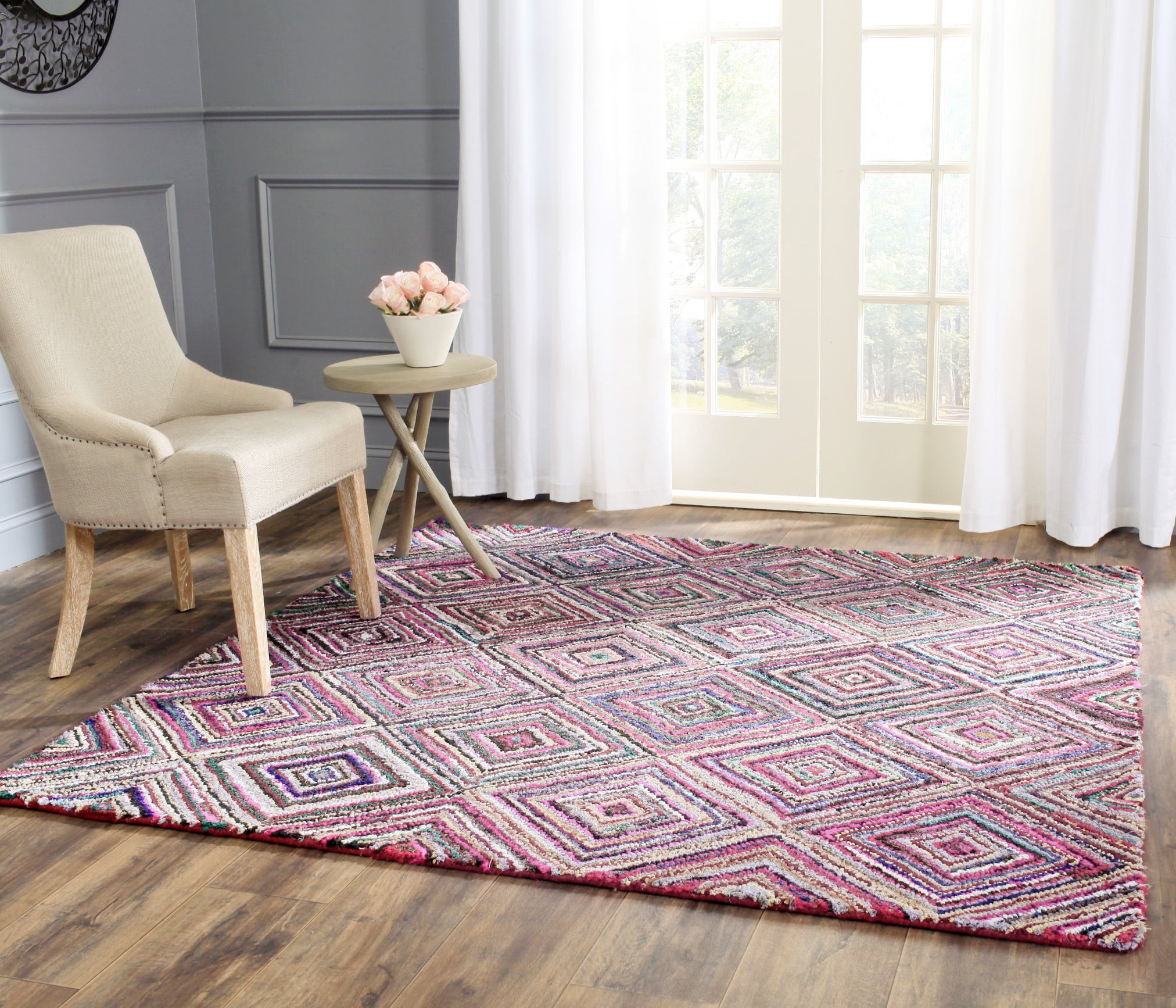 SAFAVIEH Nantucket Collection NAN317A Handmade Multi Rug - Walmart.com