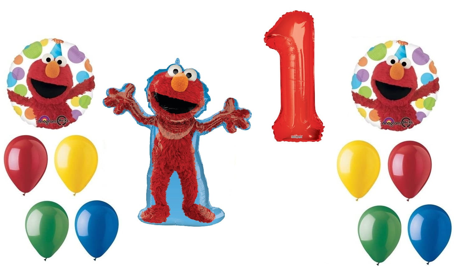 ELMO Sesame Street (12) #1 1st First Birthday Party Mylar & Latex ...