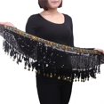 Boho Fringe Skirt Sequin Tassel Belly Dance Scarf Rave Party Skirts