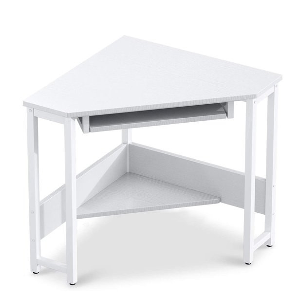 ODK Modern Triangle Corner Computer Desk with Smooth Keyboard Tray ...