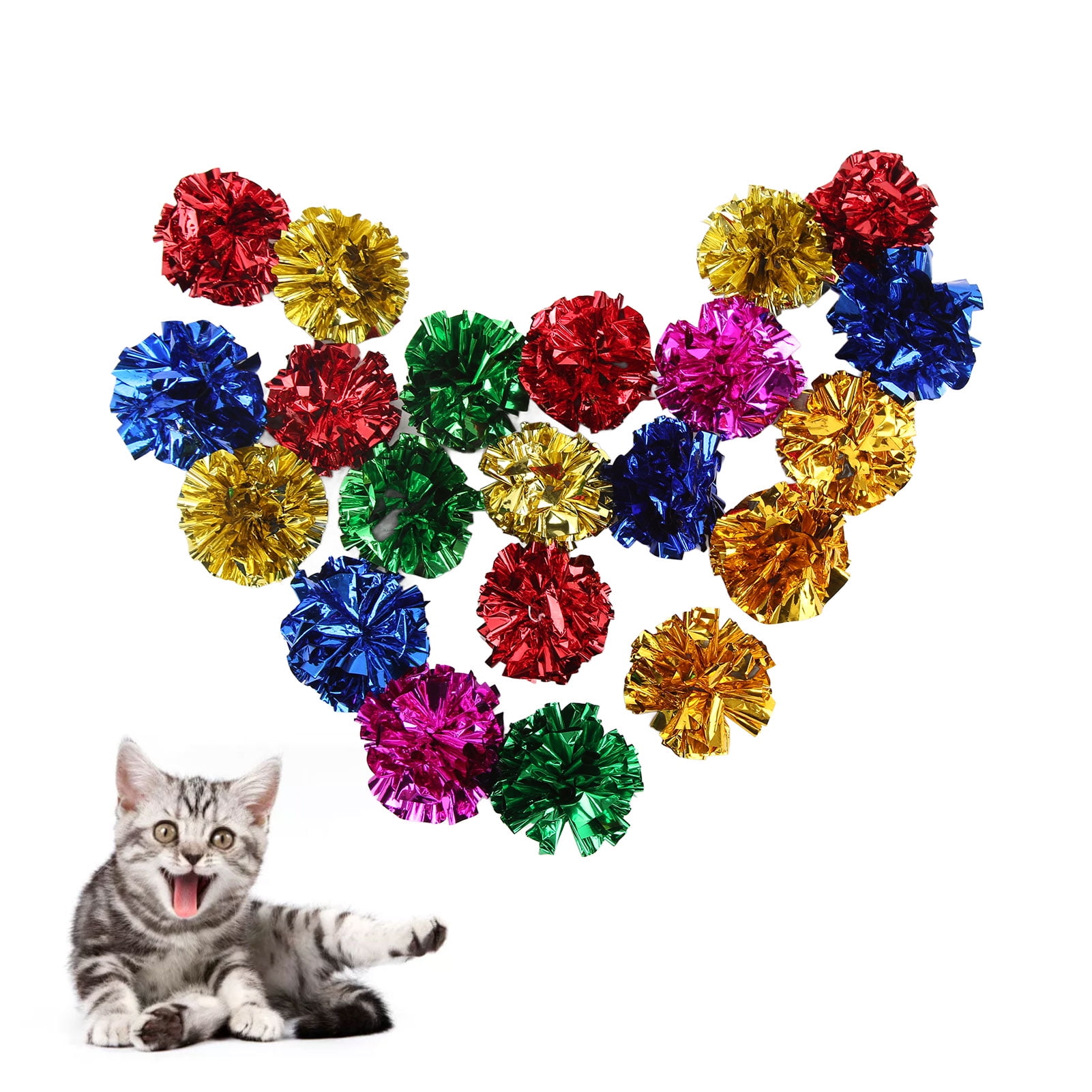 Click here for Ylshrf 30pcs Pet Ball Toy Multicolor Plastic Shiny... prices