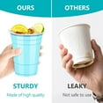 50 Light Blue Plastic Cups, 16 oz Disposable Cups, Drinking Cups For ...