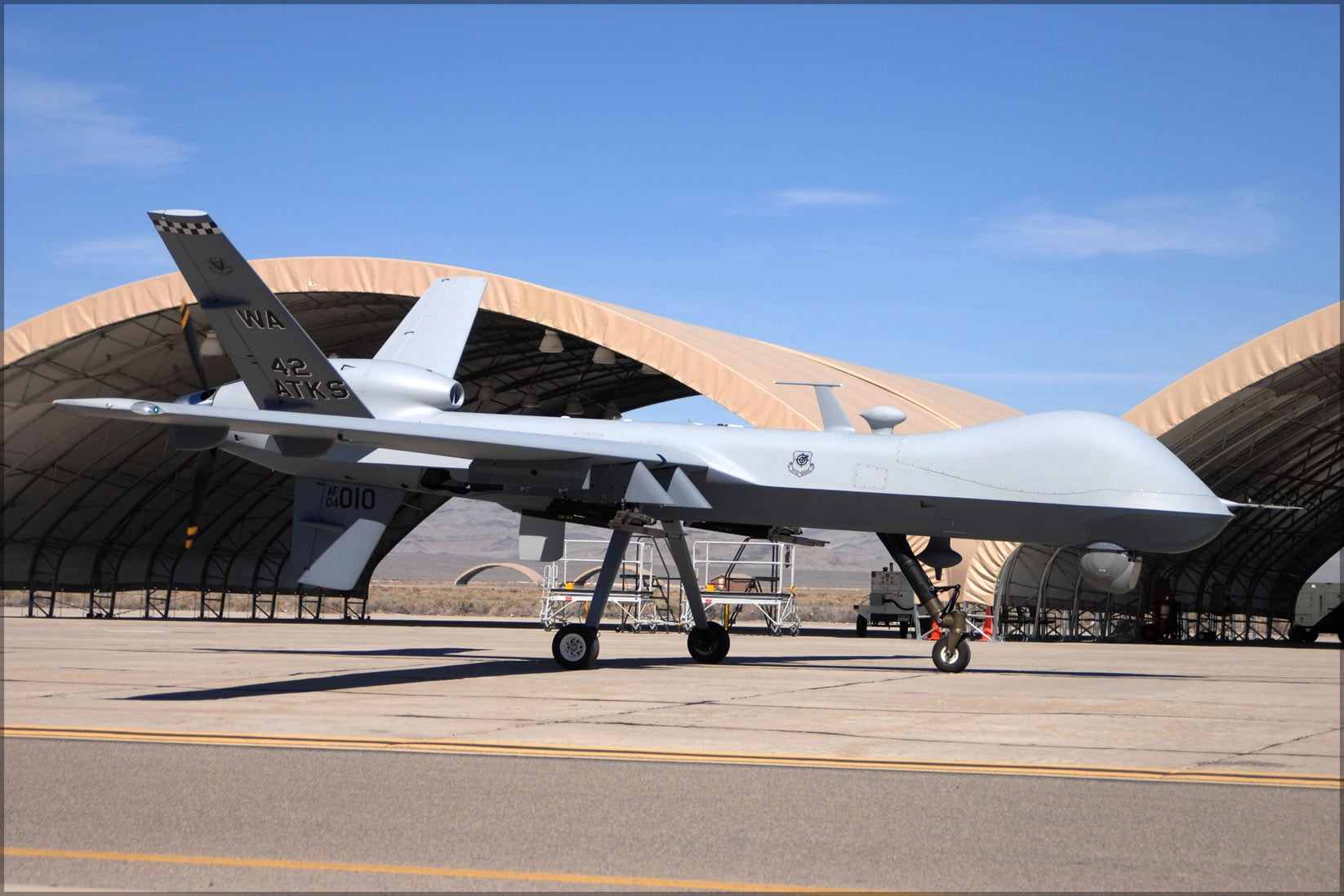 24"x36" Gallery Poster, First MQ-9 Reaper uav drone at Creech AFB 2007 ...