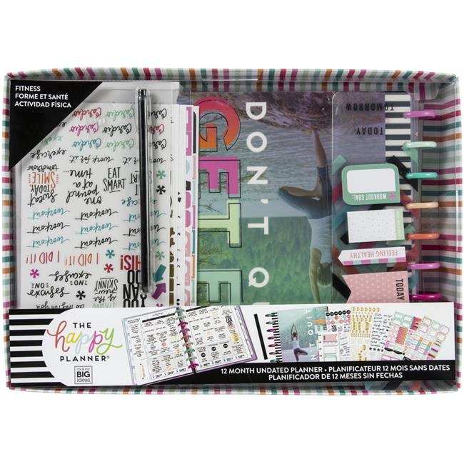 Happy Planner 12-Month Undated Medium Box Kit-Fitness - Walmart.com