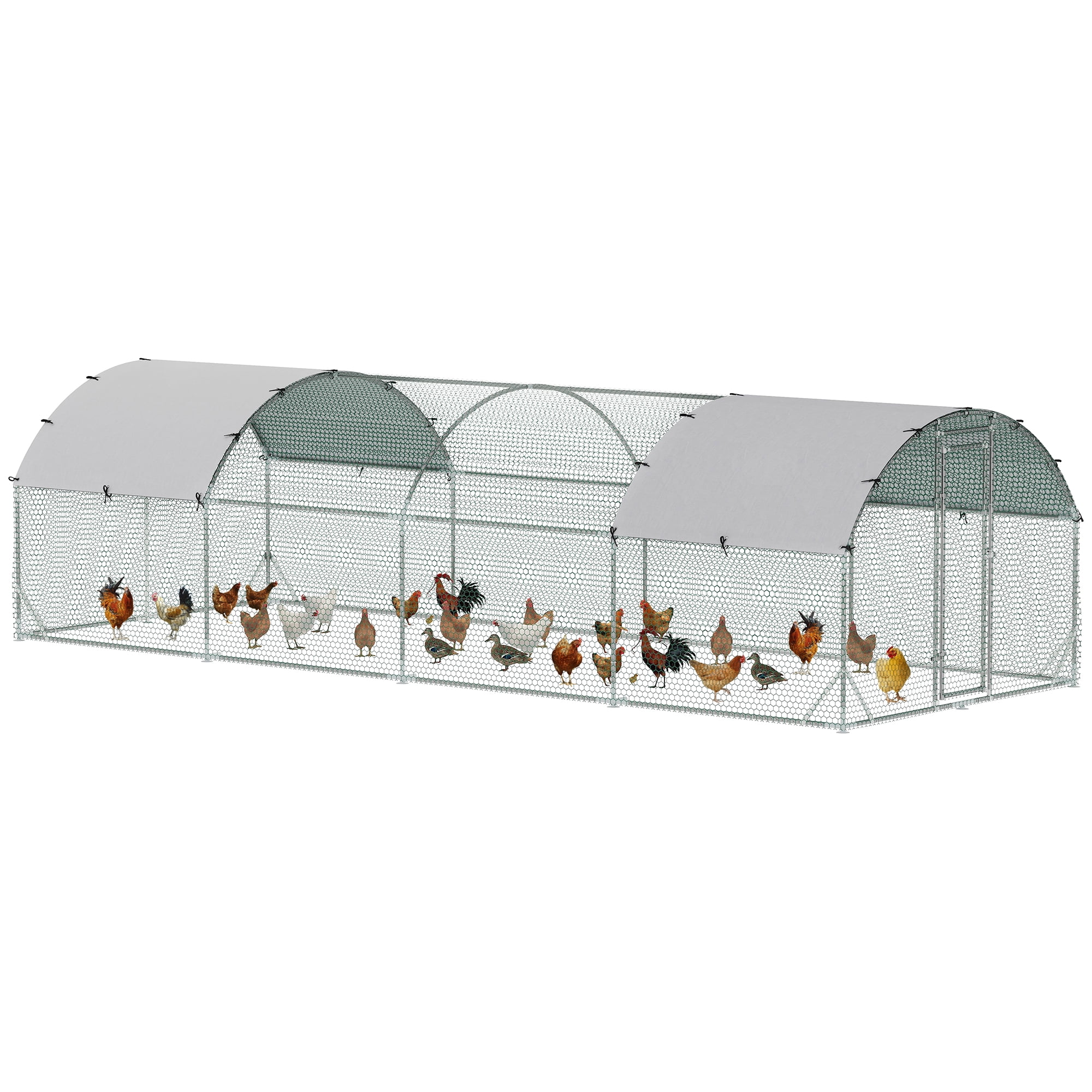 Click here for Pawhut Galvanized Large Metal Chicken Coop Cage 9.... prices