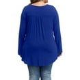Womens Plus Size Henley V Neck Button Up Tunic Tops Casual Short
