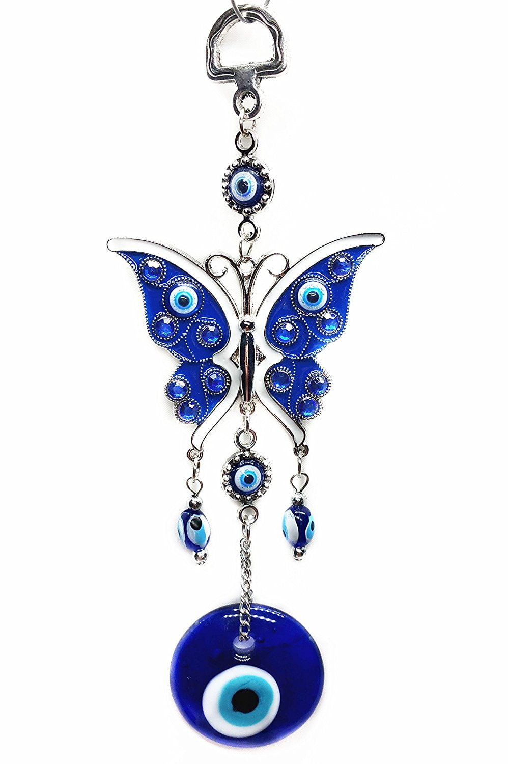 New Blue Evil Eye Butterfly Desgin Wall or Car Decor Hanging Ornament ...