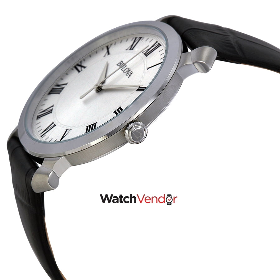 Bulova Dress Silver Dial Black Leather Men's Watch 96A133 | Walmart Canada