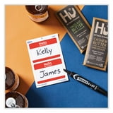 Printable Self-Adhesive Name Badges, 2 1/3 X 3 3/8, Red "hello", 100 ...