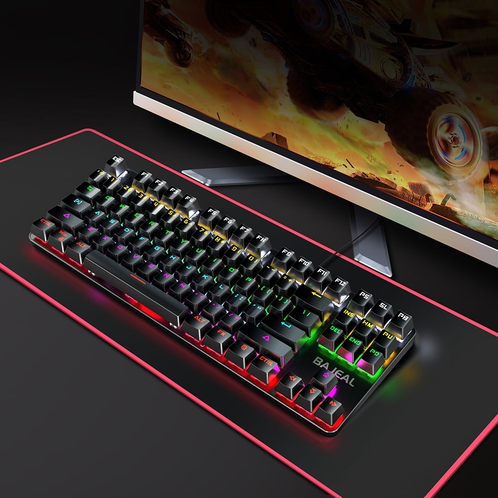 Buy BAJEAL 87 Keys Mechanical Keyboard Wired Gaming Mechanical Keyboard ...