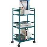 Ameriwood Home Marshall 3 Shelf Metal Rolling Utility Cart, Teal ...