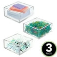 mDesign Plastic Square Desk Organizer for Office Desktop Drawers - 3 ...