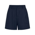 BADHUB Women Dress Shorts Belt Waist Button Front with Pockets Office ...
