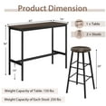 Costway 3-Piece Bar Table Set Pub Kitchen Dining Table w/ 2 Round ...