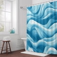 Abstract Texture Fabric Shower Curtain Blue Washable Shower Curtains ...