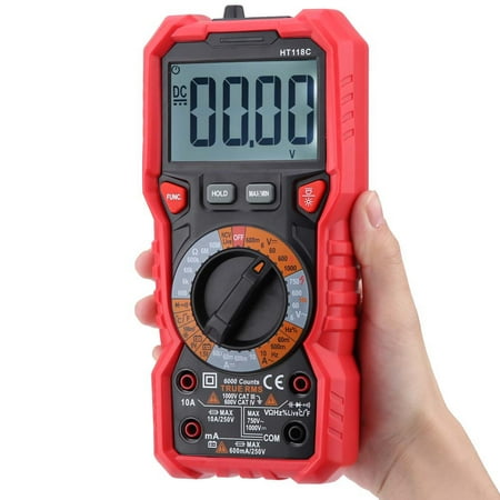 Multimeter, Handheld Multimeter, W/ Flashlight For Diode And Continuity ...