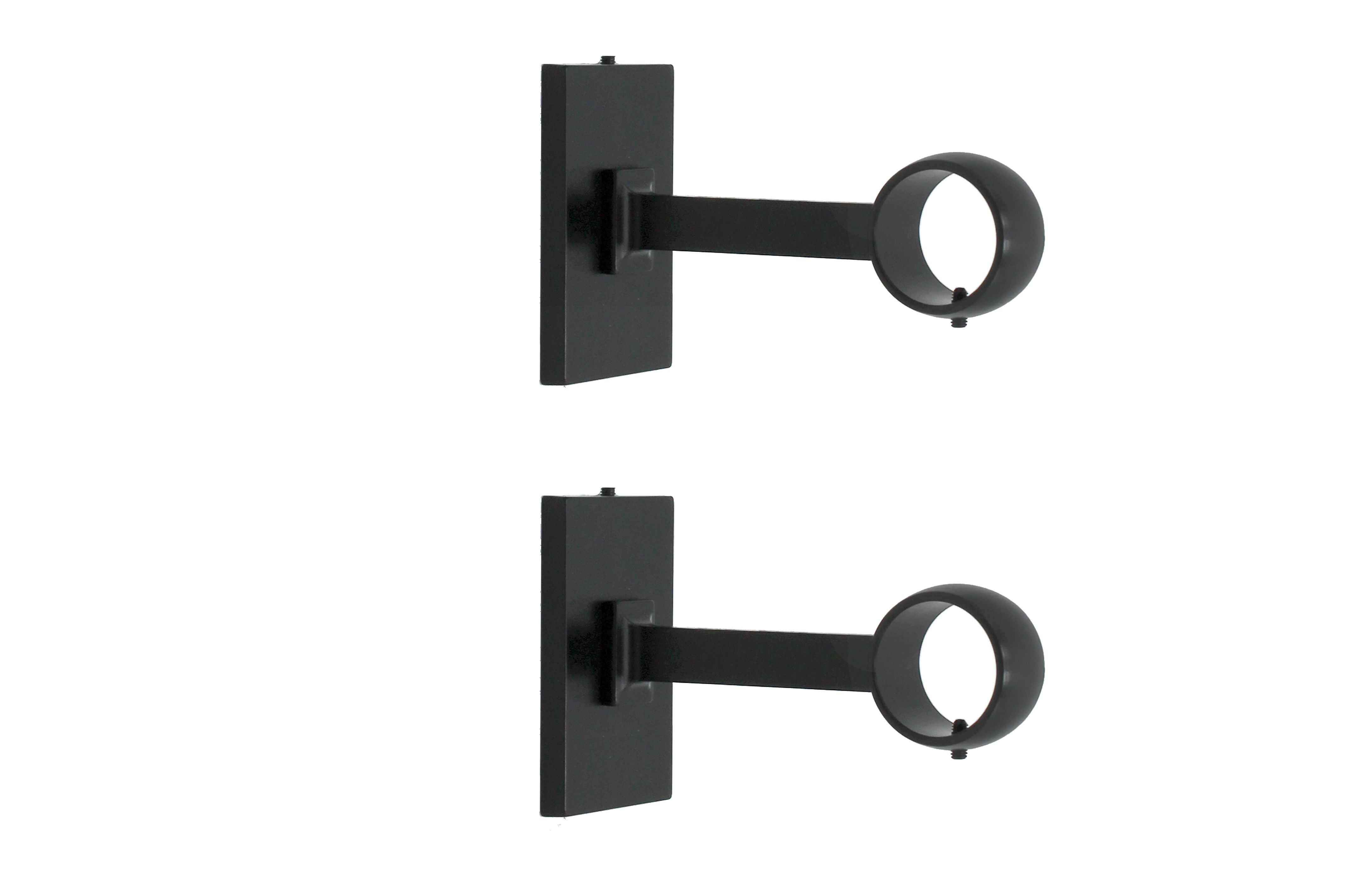 Linen Avenue Single Rod Decorative Bracket Rectangle, 3 Pack Matte ...