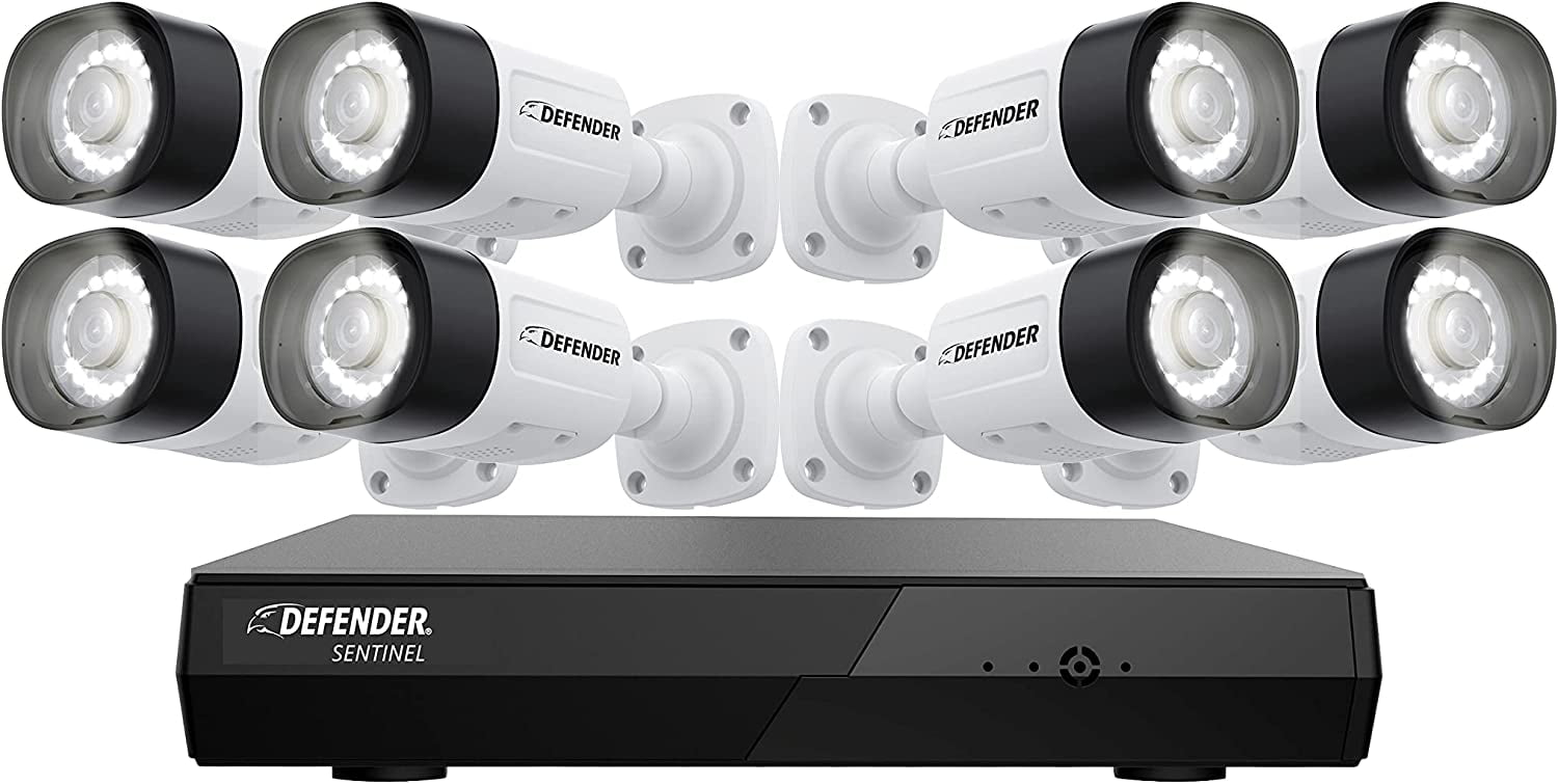 Defender Sentinel 4K Ultra HD POE Wired NVR Security System with 8 ...