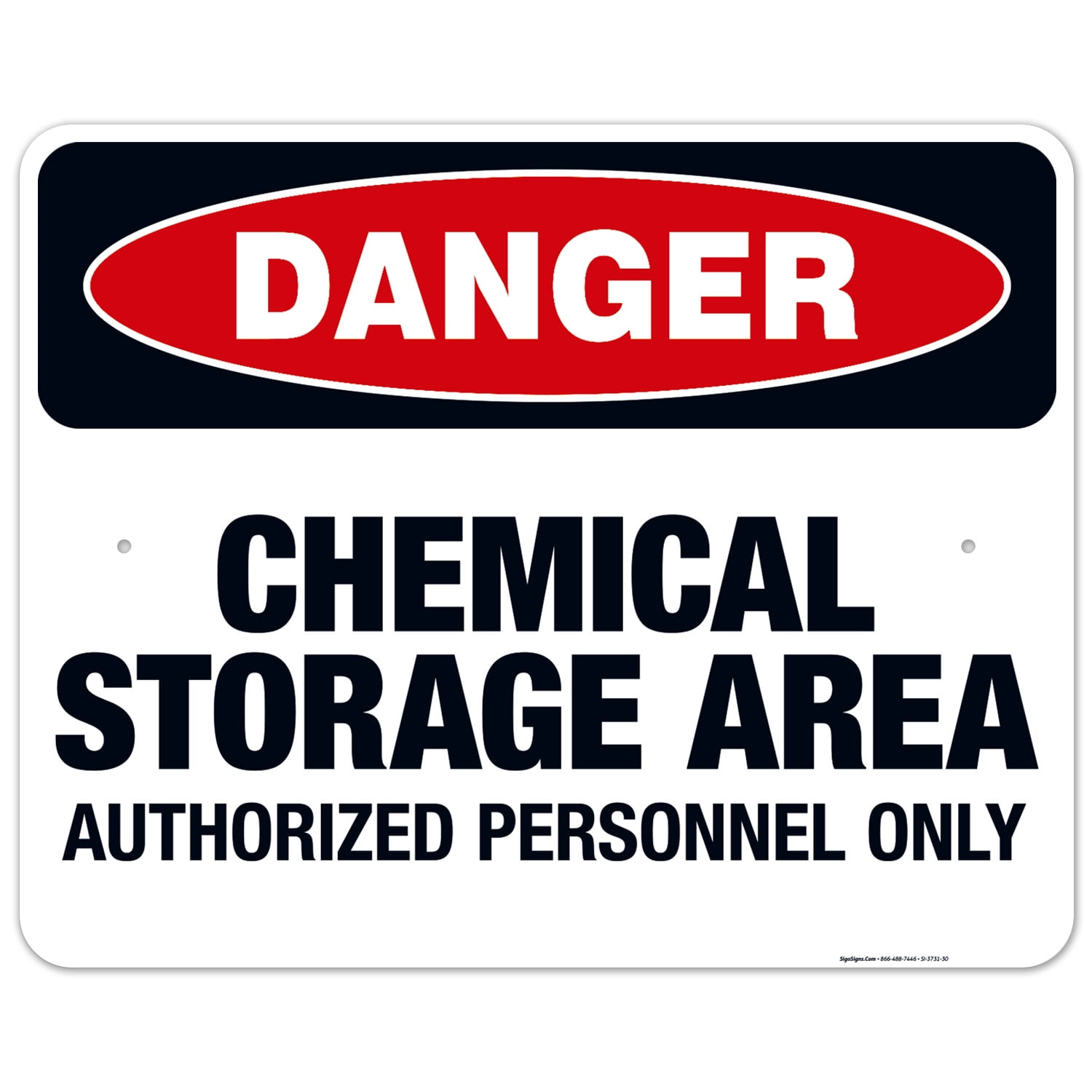 Chemical Storage Area Authorized Personnel Only Sign, OSHA Danger Sign ...