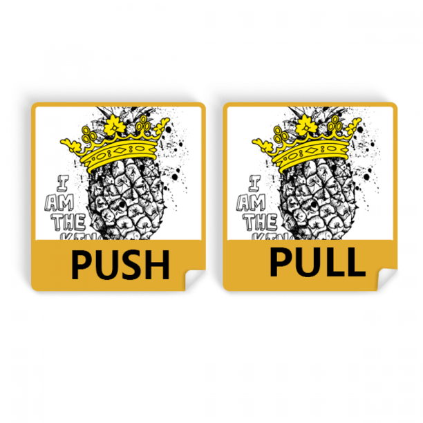 Dibujo de linea de fruta piña rey Etiquetas engomadas de la puerta de ...