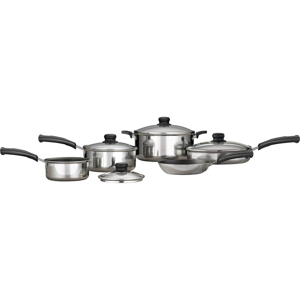 Mainstays Ms 9pc Polished Nonstick Cookware Set - Walmart.com - Walmart.com