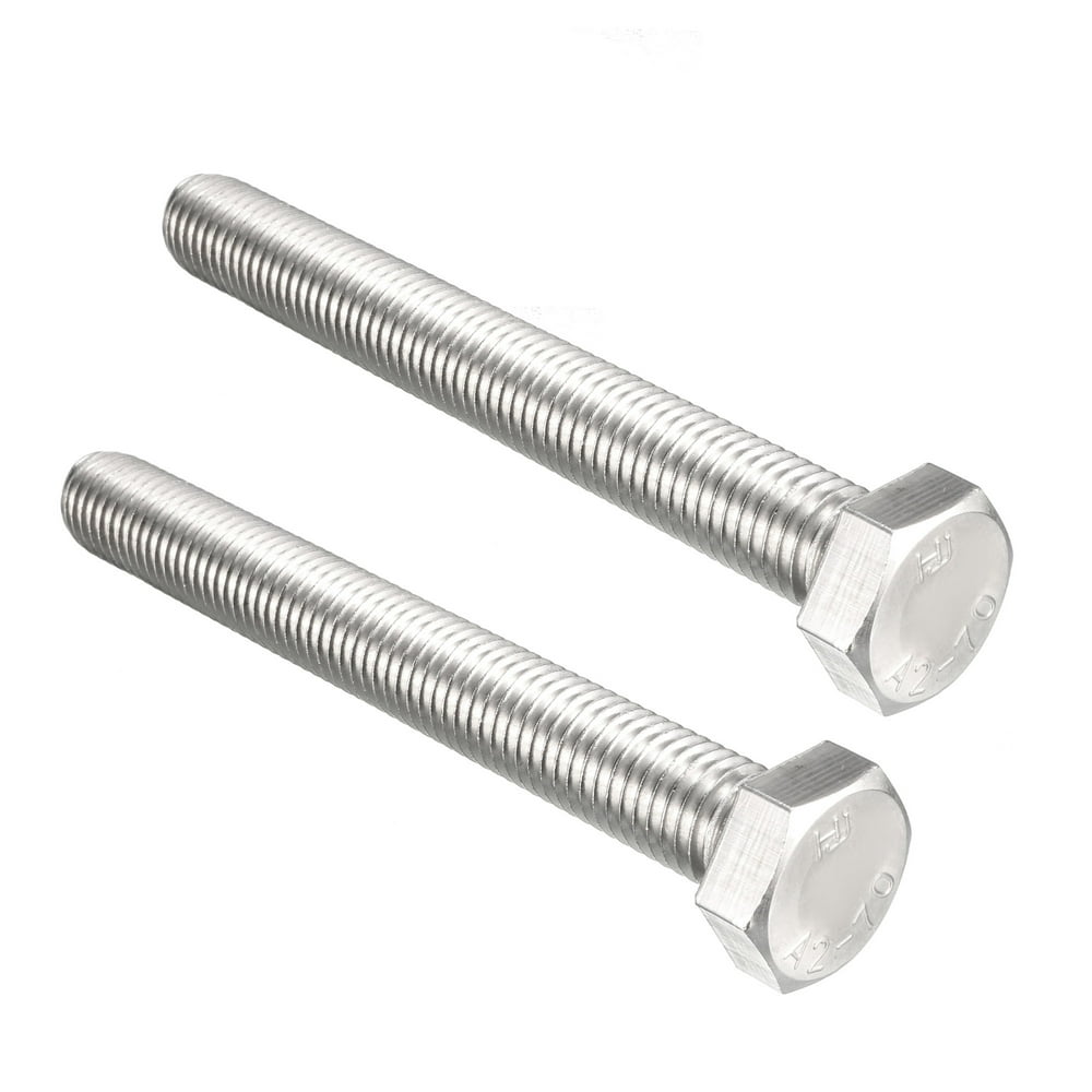 M14 Thread 120mm 304 Stainless Steel Hex Head Screws Bolts 2 pcs ...