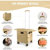 Folding Utility Cart Portable Rolling Crate Handcart with Magnetic ...