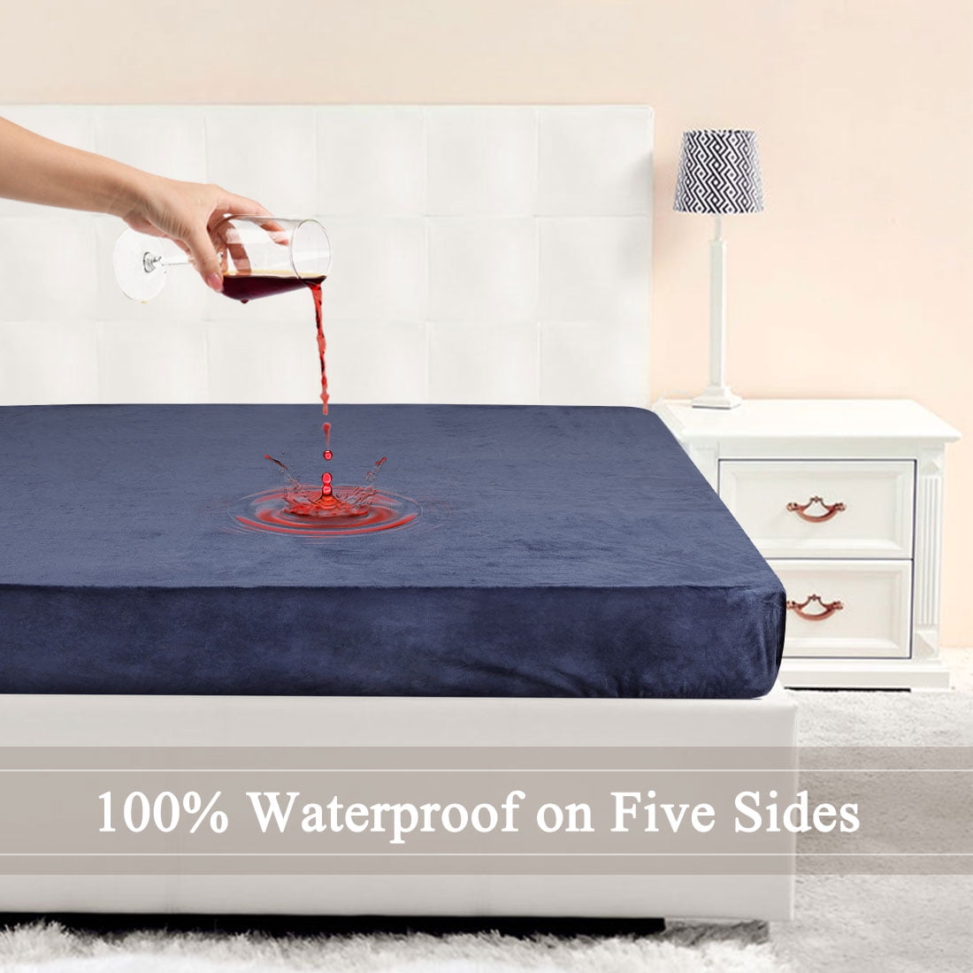 PiccoCasa Waterproof TPU Membrane Layer Mattress Protector Twin, Steel ...